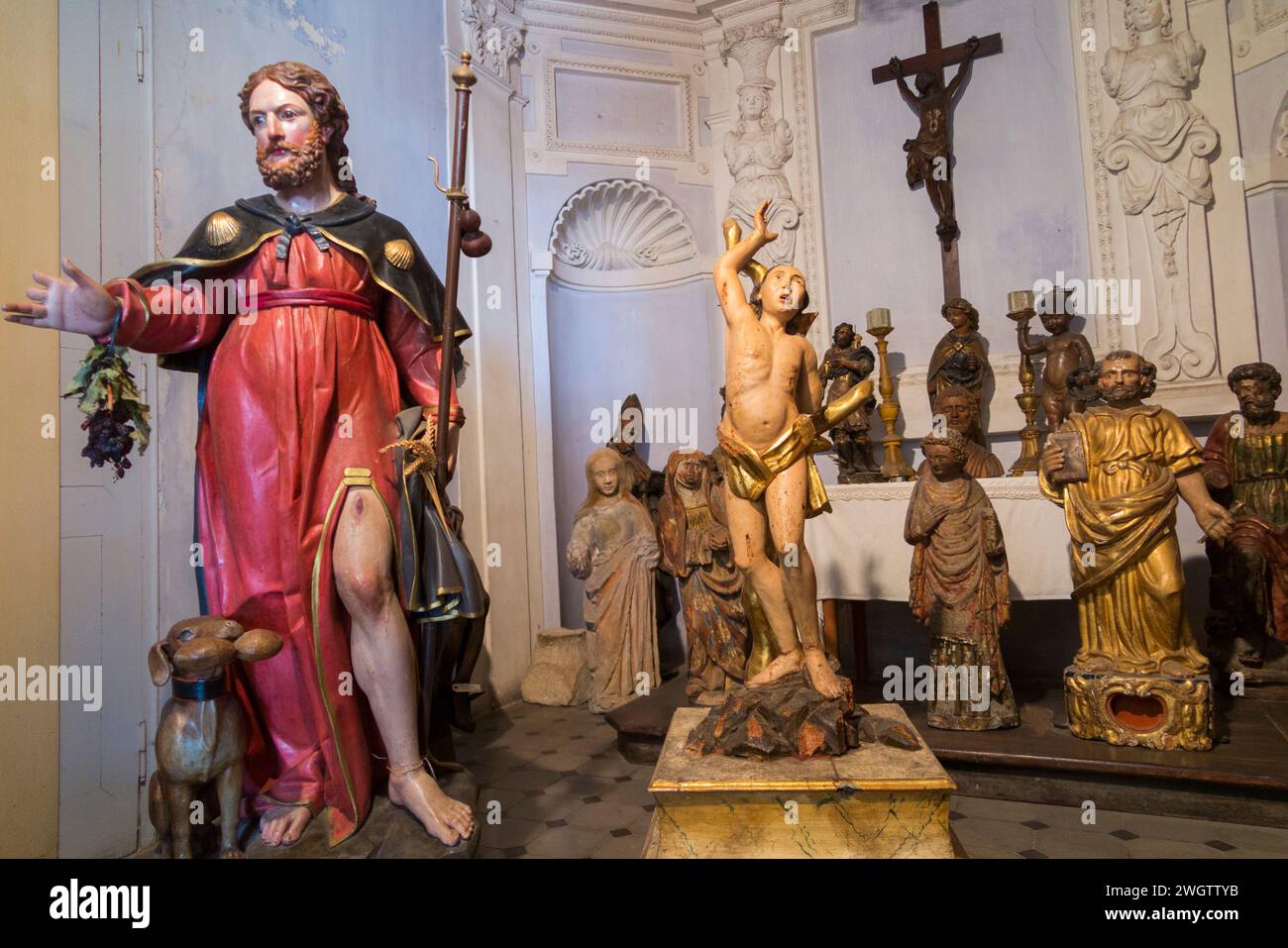 Christian religious statues in l'Oratoire room with plaster cast ...