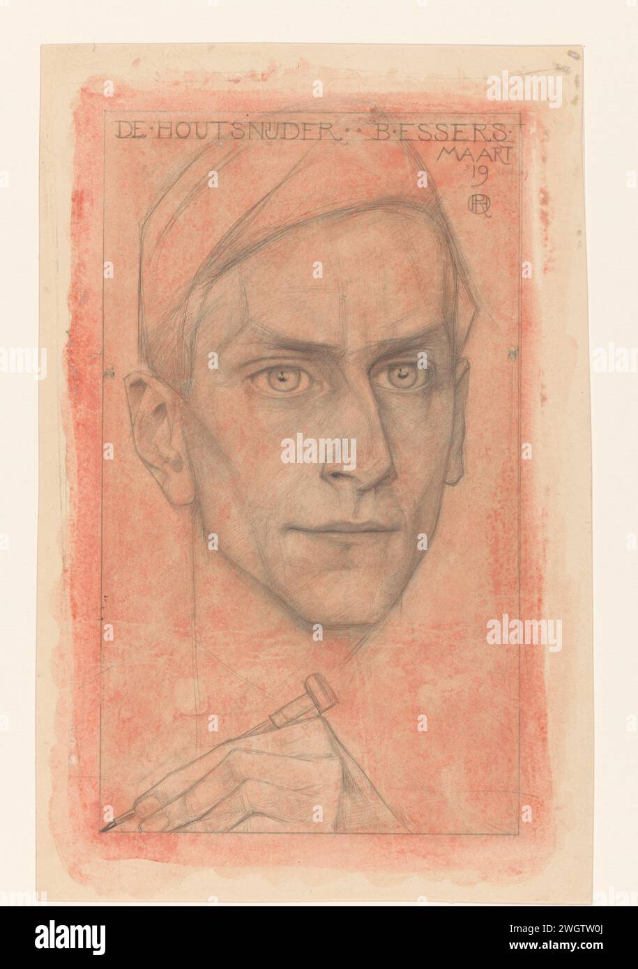 Portrait of the woodcut B. Essers, Richard Nicolaüs Roland Holst, 1919 ...