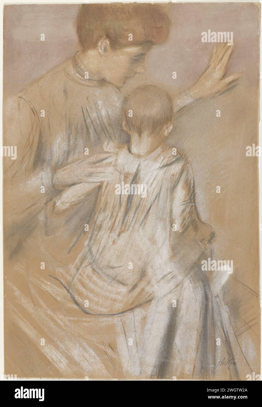 Mother with child on your lap, Paul César Helleu, 1869 - 1927 drawing ...