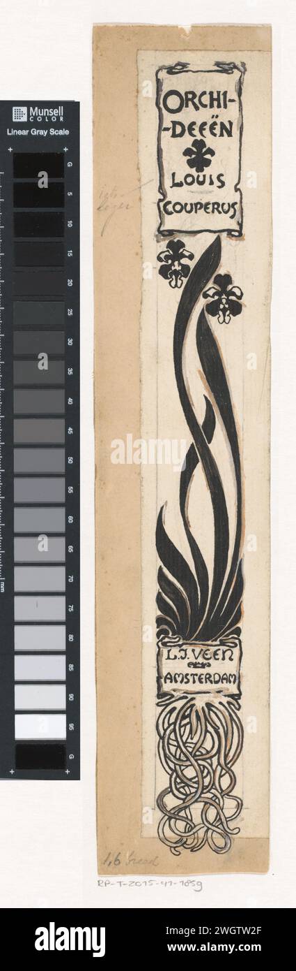 Design for a book bridge for: Louis Couperus, Orchideeën, 1895, Willem ...