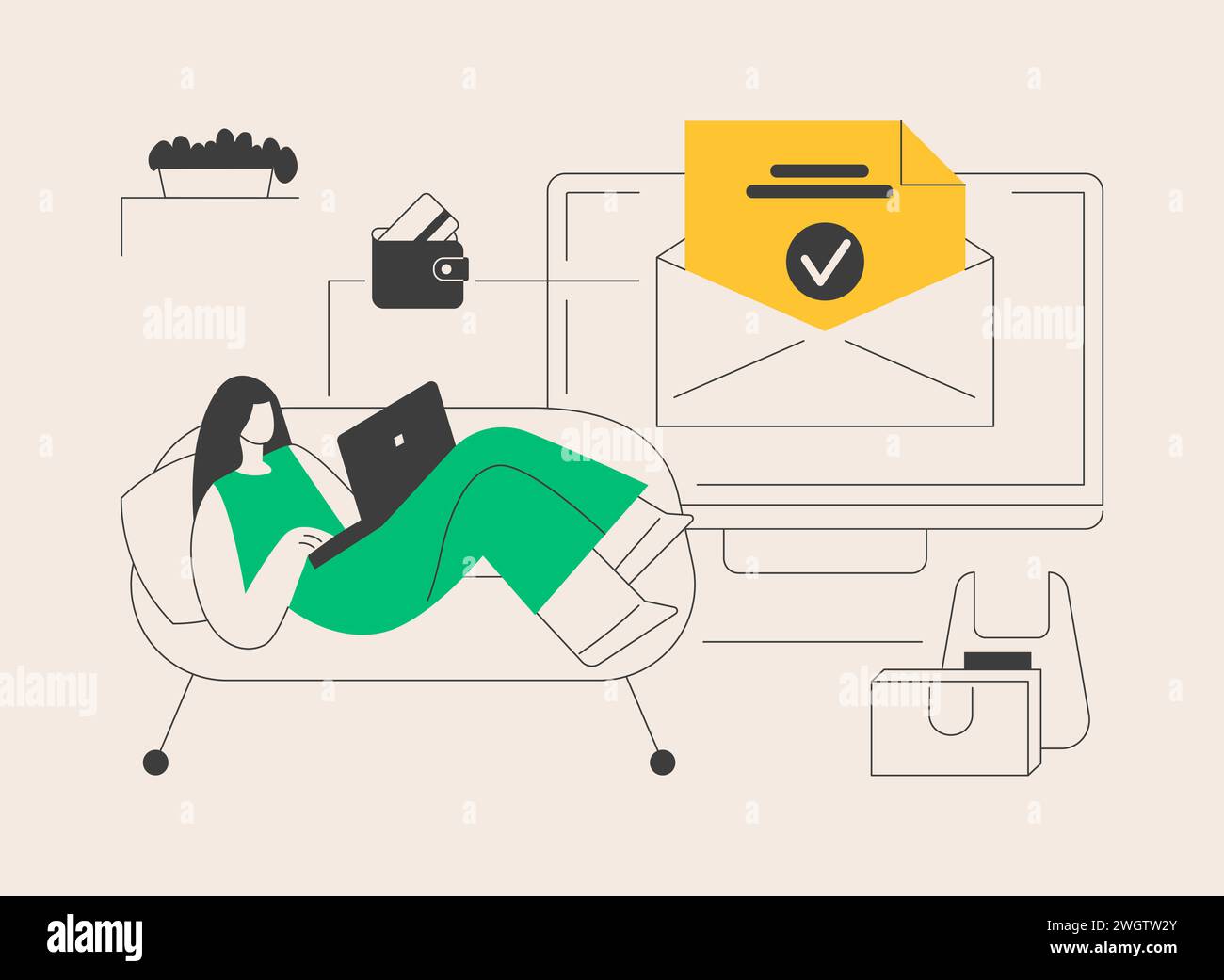 Acknowledgment received abstract concept vector illustration Stock ...