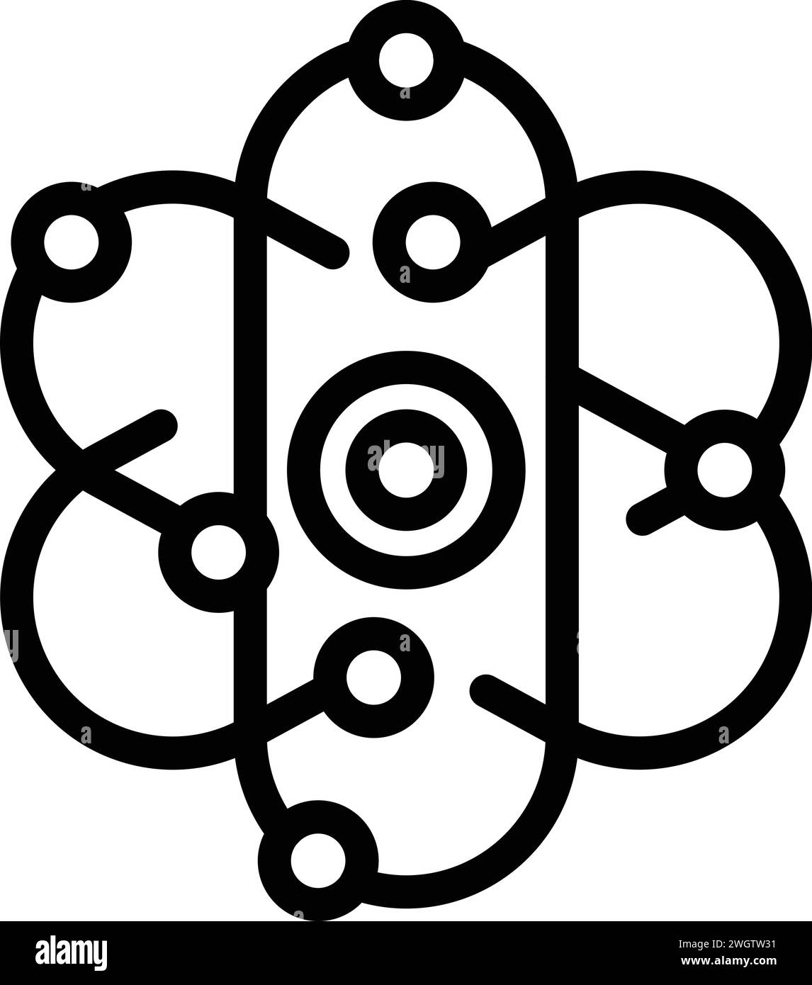 Atomic nuclear icon outline vector. Plant atomic burn. Fossil wind ...