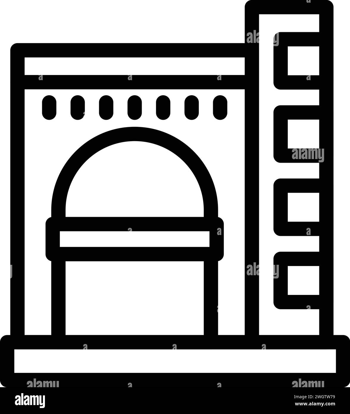 Power station icon outline vector. Nuclear factory. Burn reactor atom ...