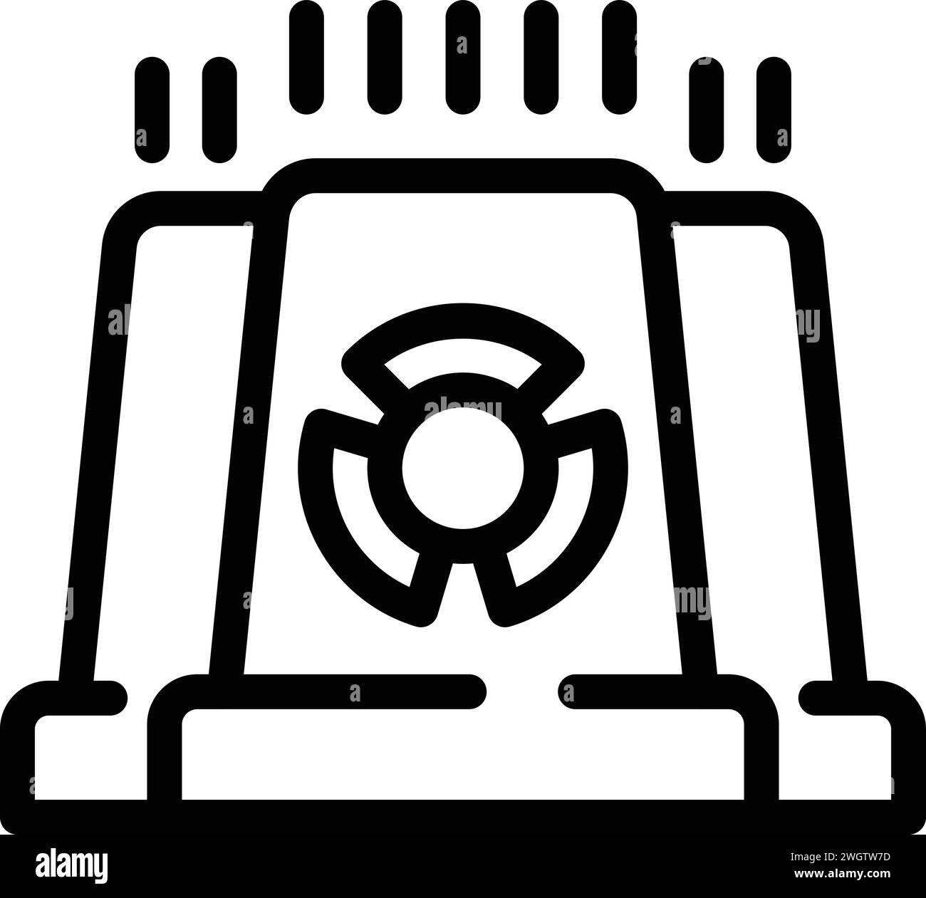 Thermal energy atomic icon outline vector. Nuclear power station. Burn ...