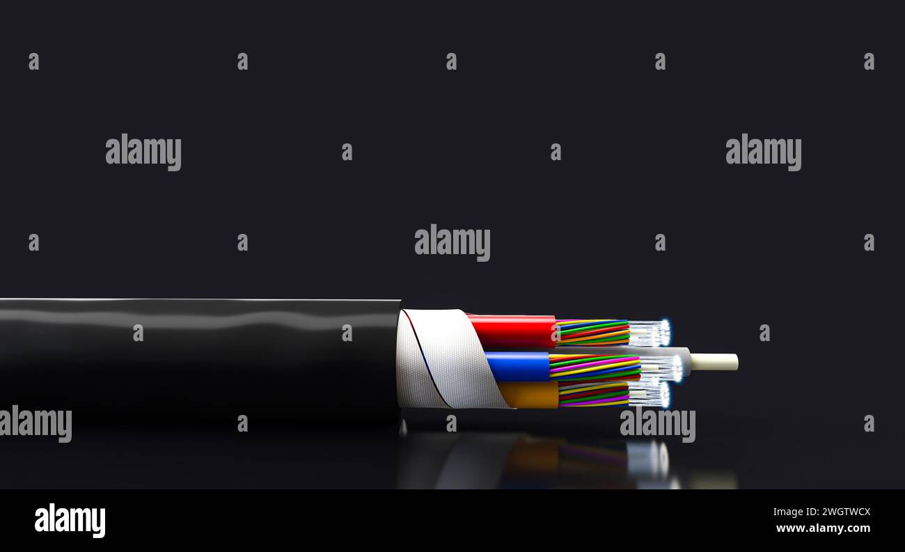 3d illustration fiber optic cable hi-res stock photography and images ...