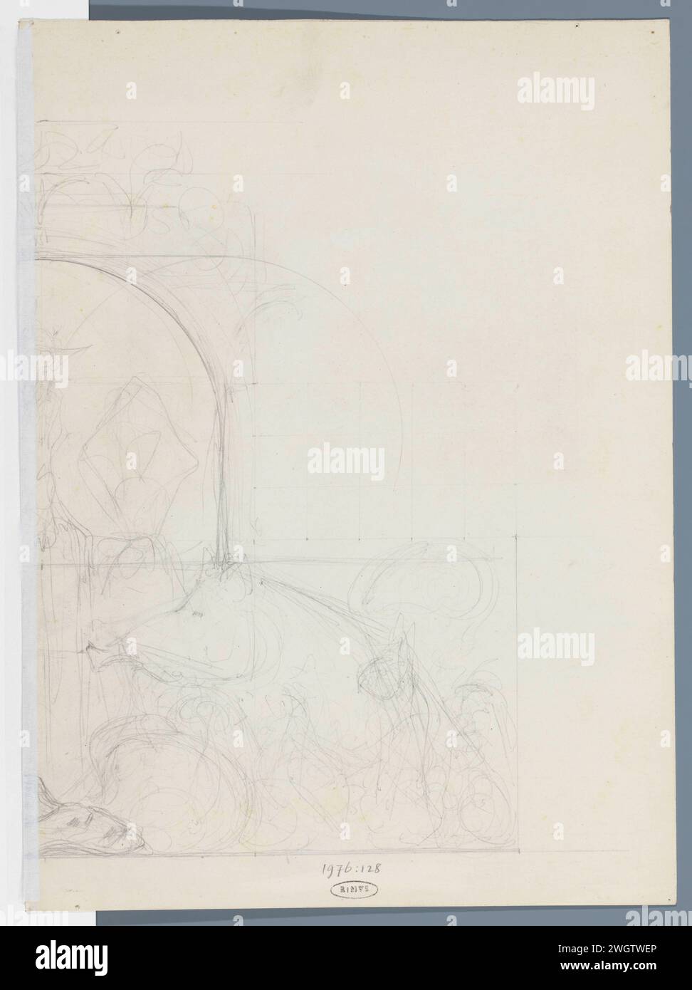 Sketch for the title page: Van den Vos Reinaerde, The Meeting of ...