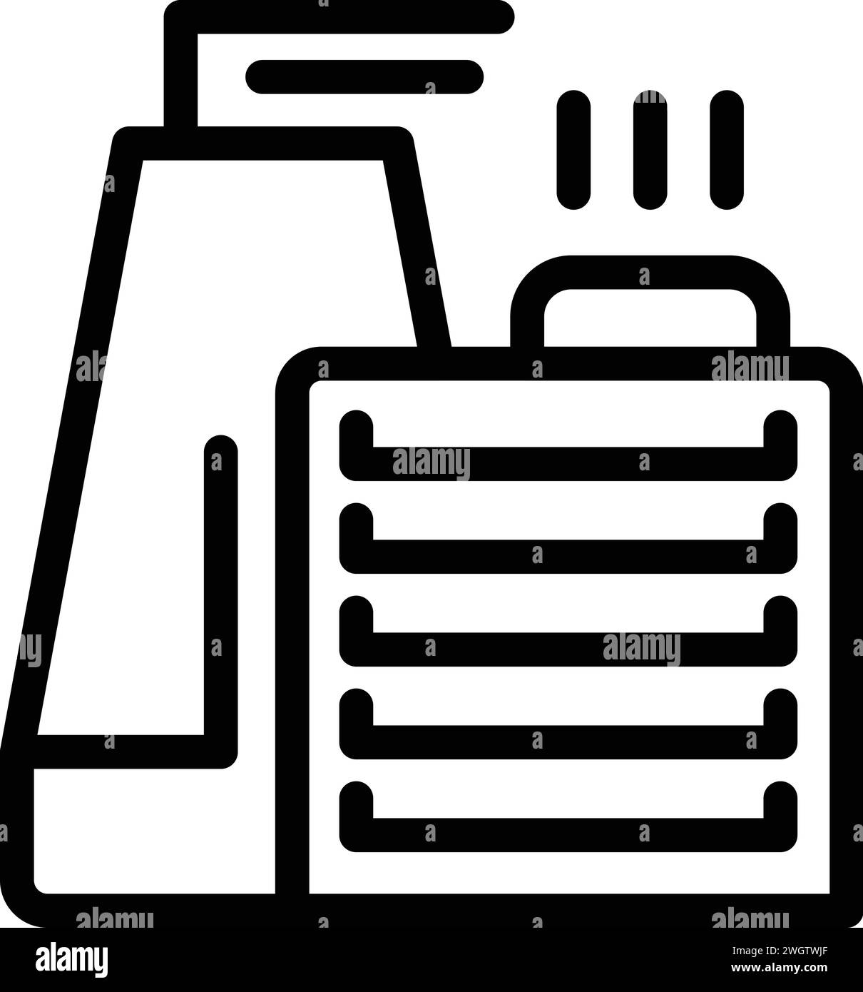 Burn reactor icon outline vector. Atomic power station. Factory thermal ...
