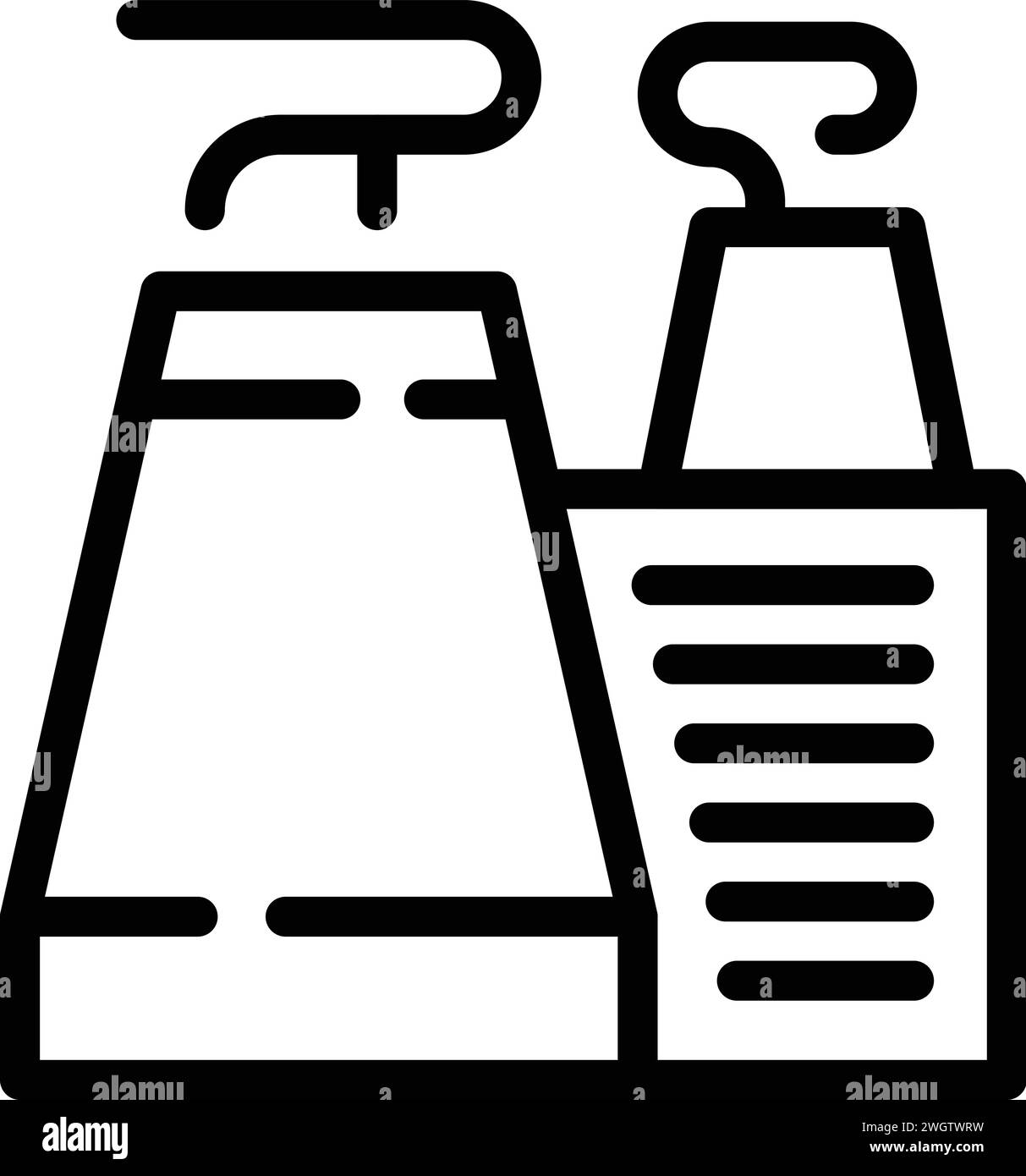 Nuclear power icon outline vector. Burn energy. Smoke fuel natural ...