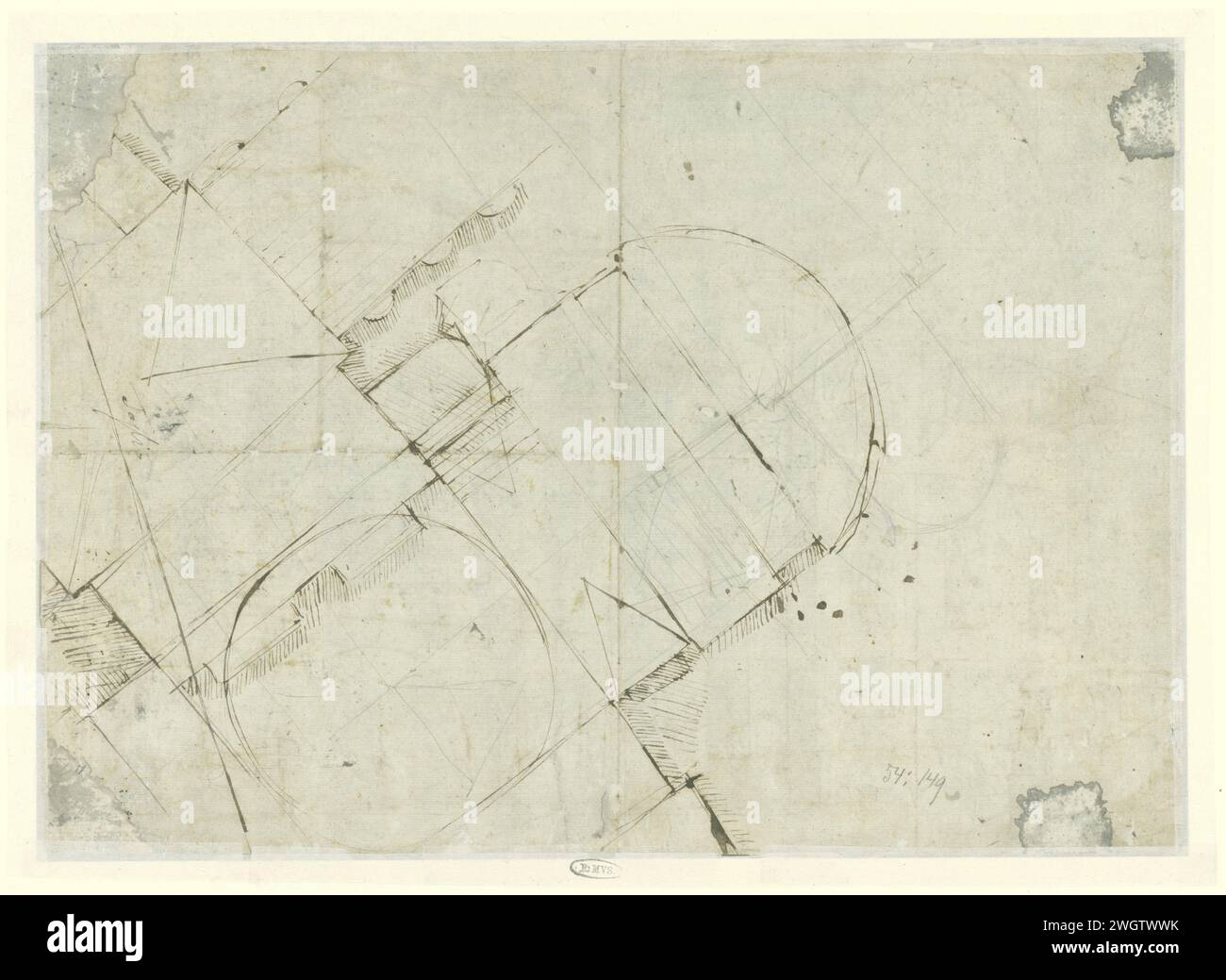 Sketch of a map of a building, Giovanni Battista Piranesi (attributed ...