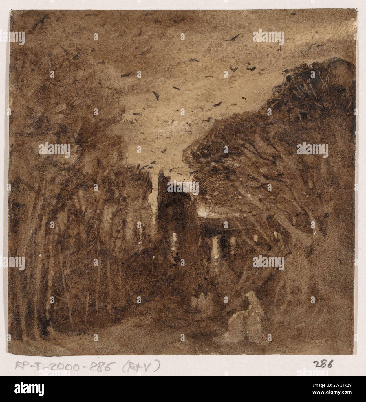 Sketch of a dilapidated Trappist Klooster, Johannes Taventrate, 1839 ...
