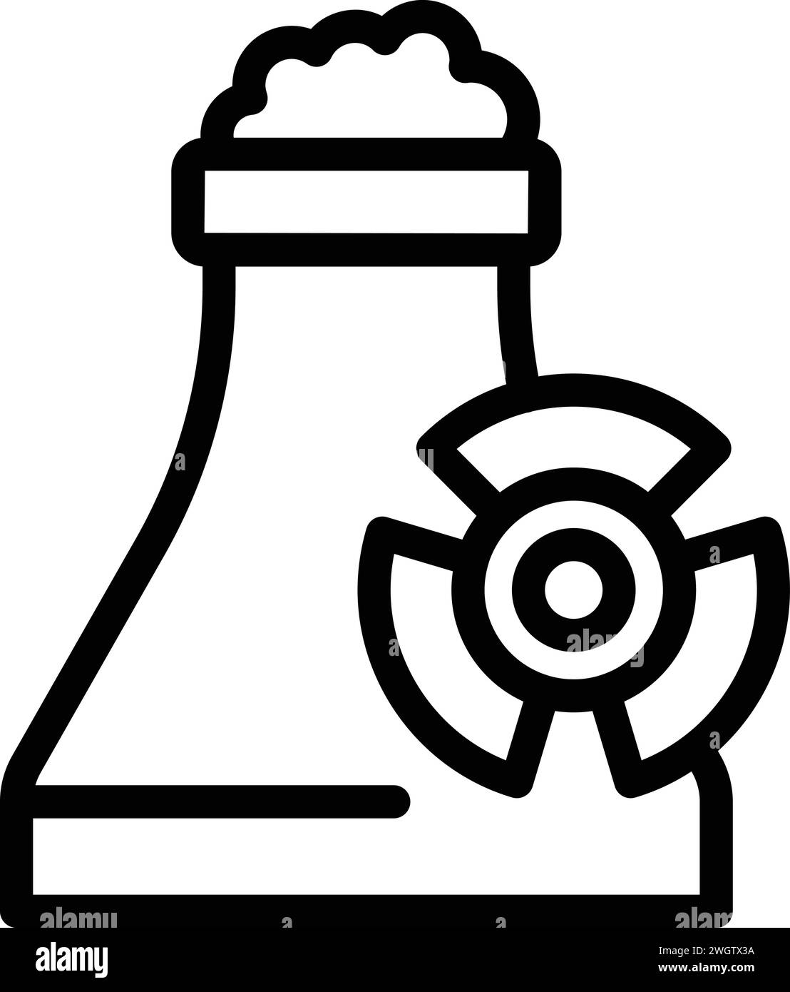 Power plant icon outline vector. Nuclear energy. Industry reactor natural Stock Vector Image ...