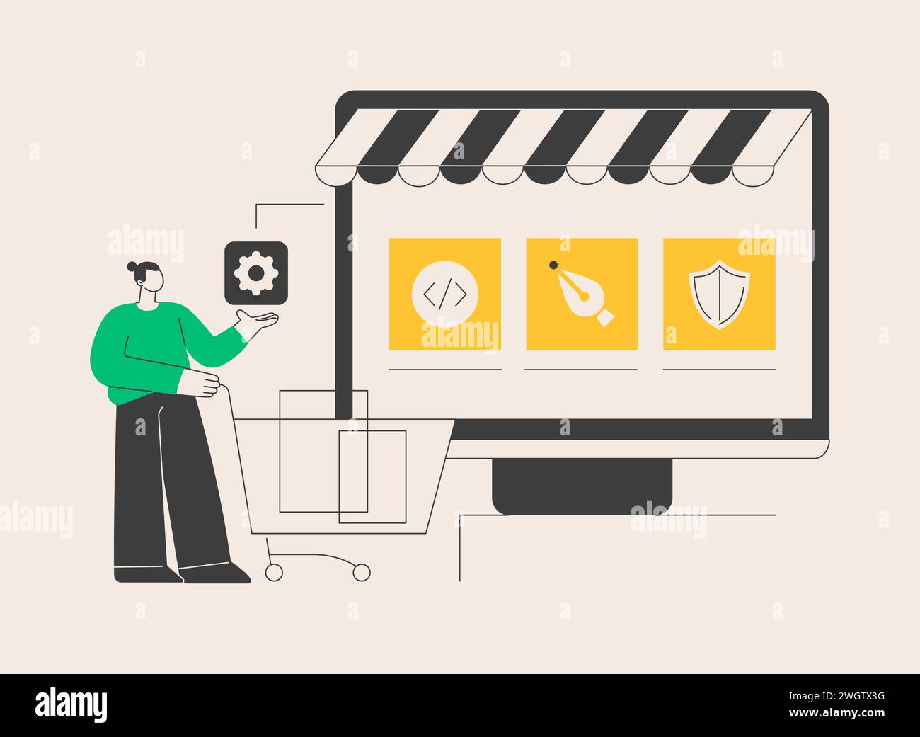 Digital service marketplace abstract concept vector illustration Stock ...