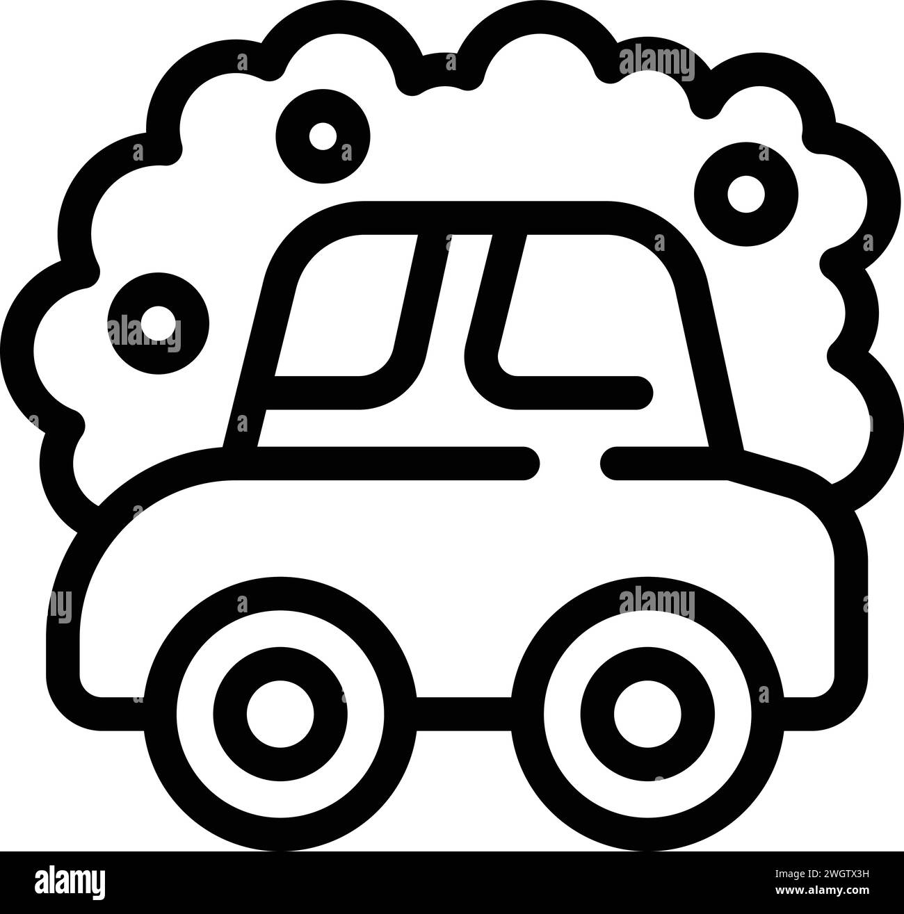 Big car fumes smoke icon outline vector. Emission city. Velocity breath ...