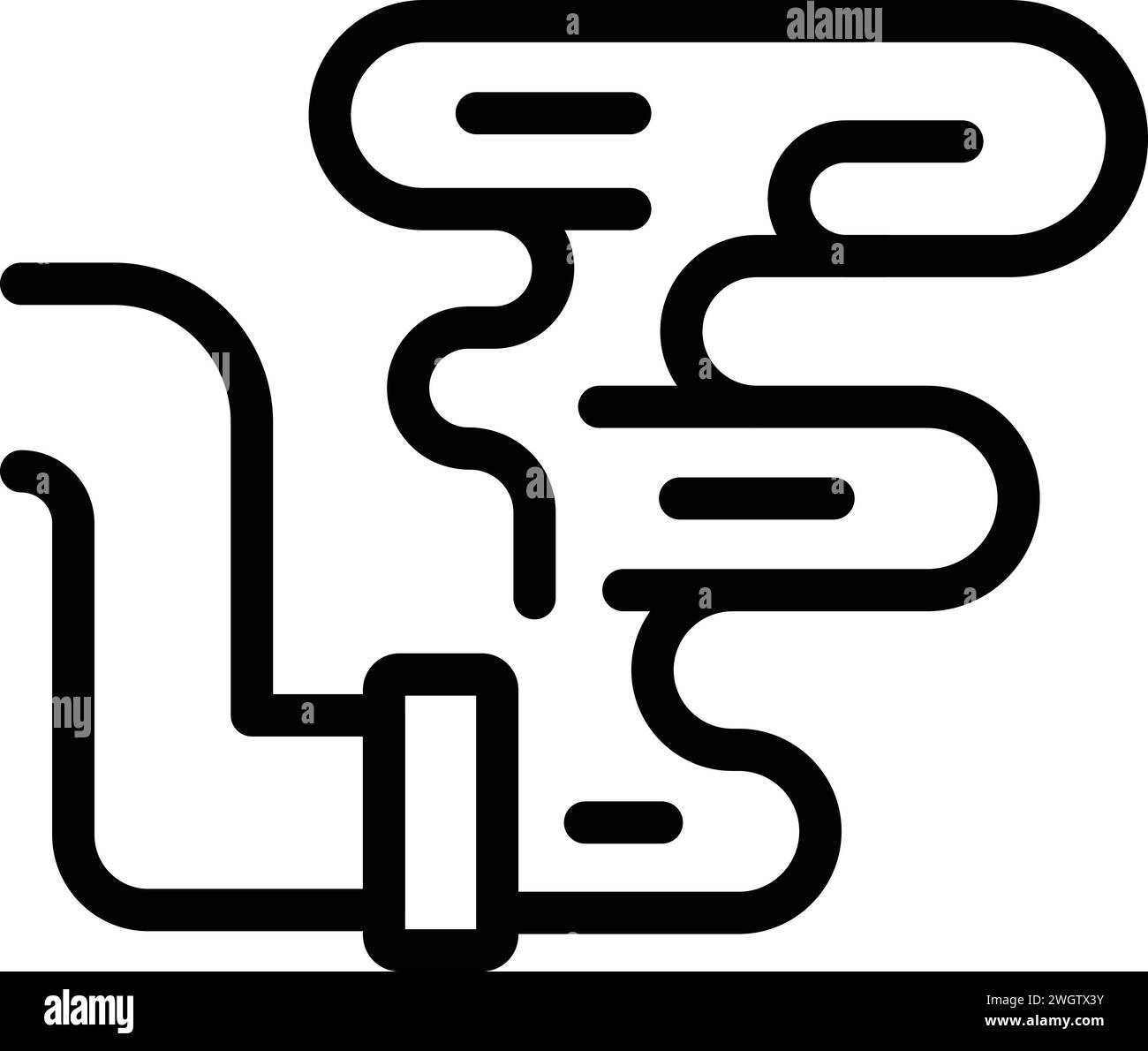 Pipe smoke dust icon outline vector. City smoke speed. Velocity air ...