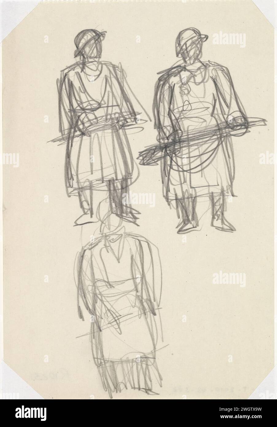 Design sketch poster for propaganda art protection in the army, three ...