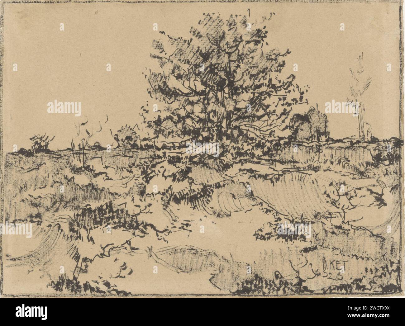 Heide near Ede, Dick Ket, 1926 drawing paper. India ink (ink) pen ...