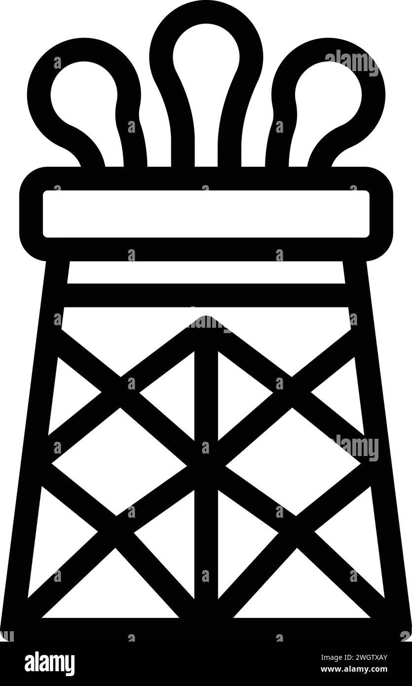 Fuel tower icon outline vector. City smoke dust. Breath substance fume ...