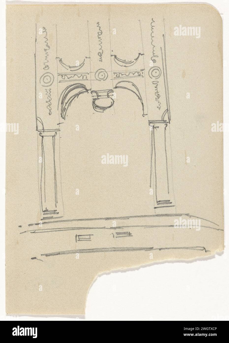 Sketch of the chassis of a table, Gerrit Willem Dijsselhof, 1876 - 1924 ...