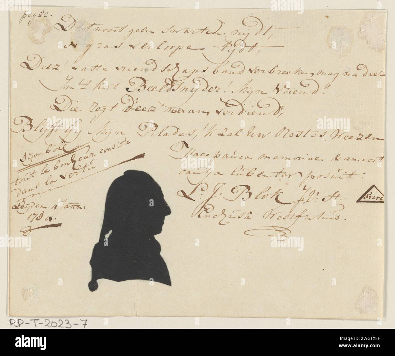 Silhouette portrait of Liebrecht Johan Blok, Anonymous, 1784 - 1799 ...