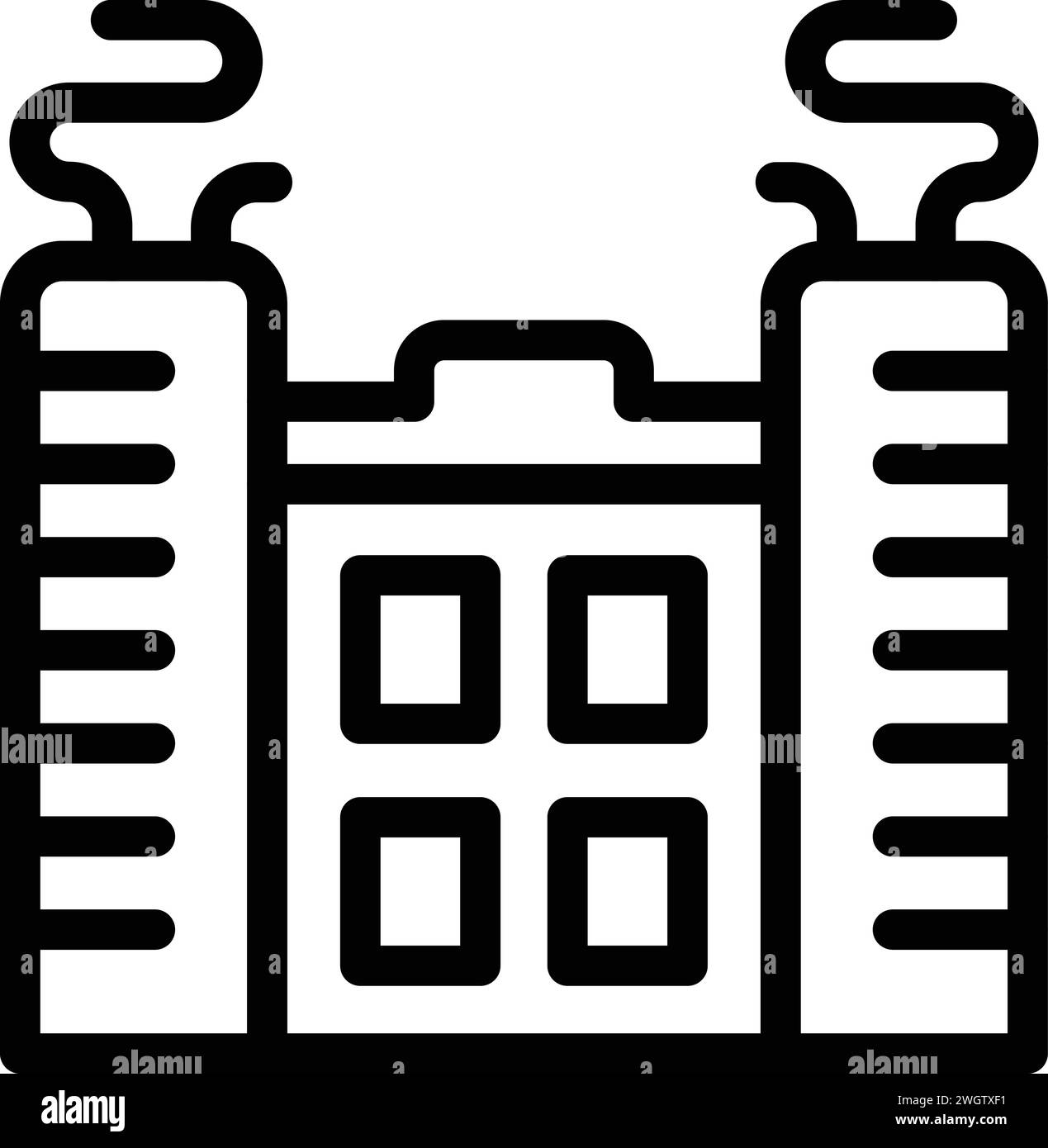 Nuclear factory wind icon outline vector. Reactor industry. Uranium ... Nuclear factory wind icon outline vector. Reactor industry. Uranium ...