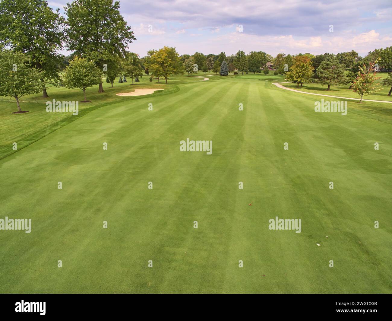 Aerial View of Serene Golf Course with Sand Traps and Trees, Fort Wayne ...
