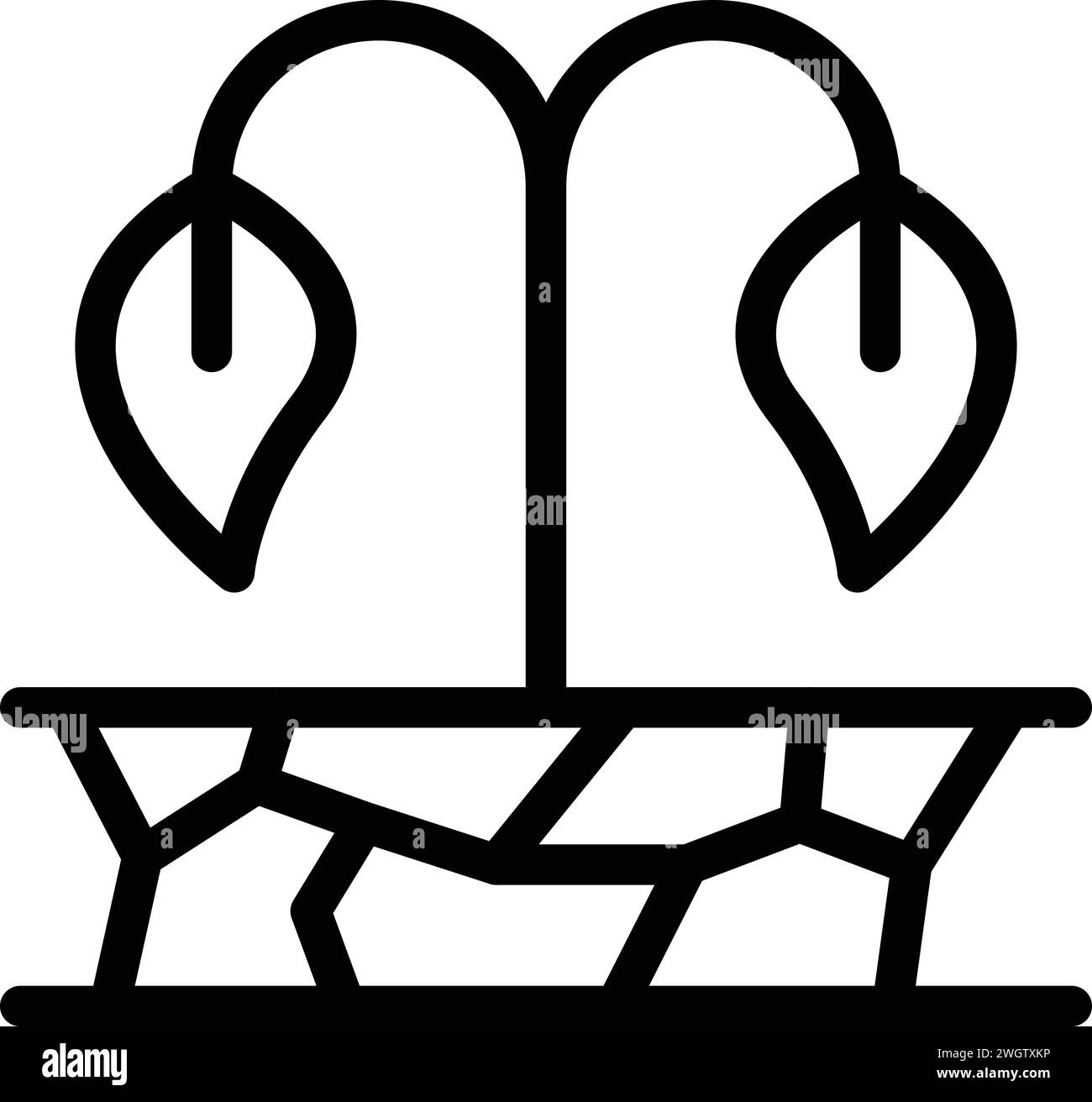 Dead plant from smoke icon outline vector. Dust fumes. Co2 pipe ...