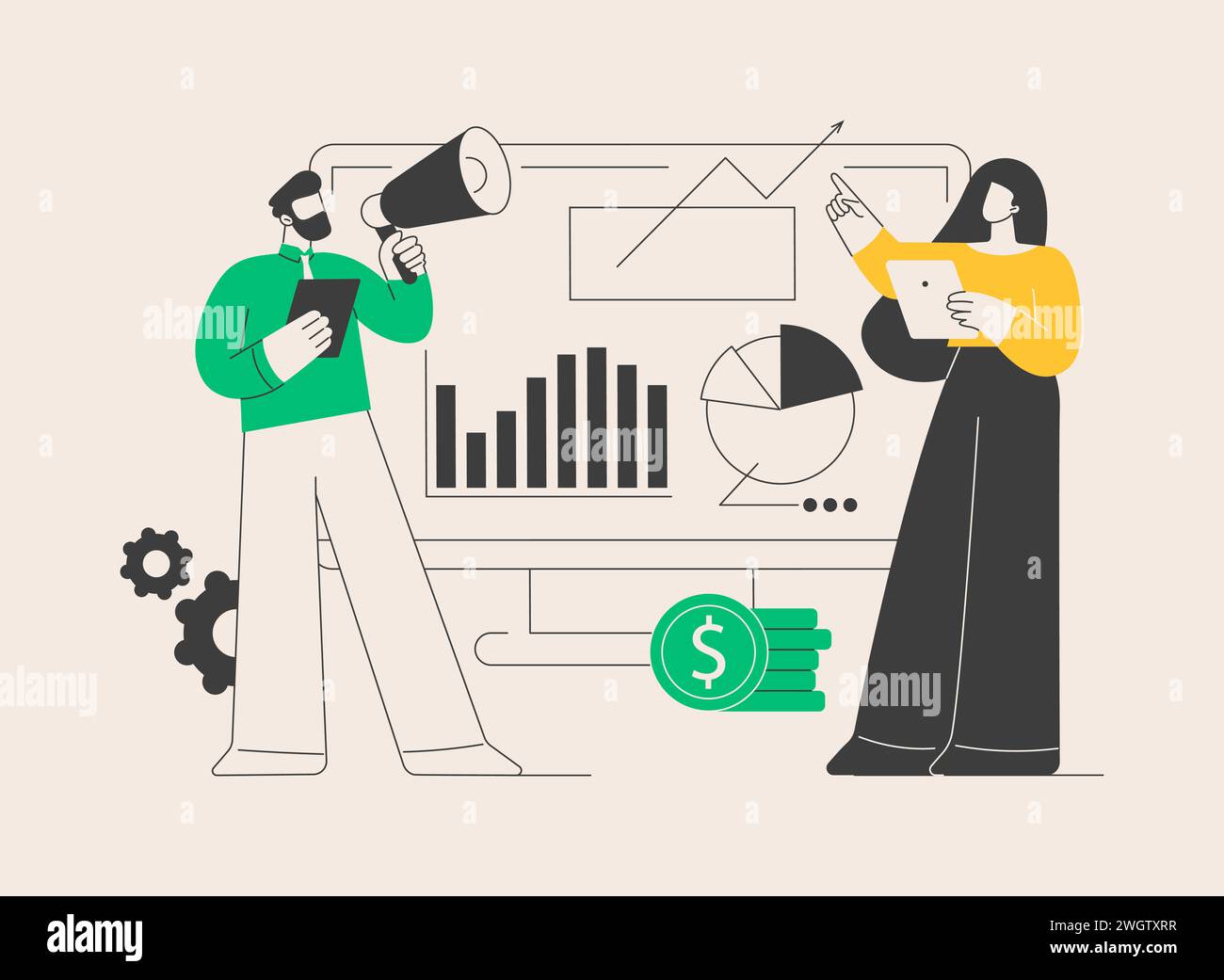 Marketing team abstract concept vector illustration Stock Vector Image ...