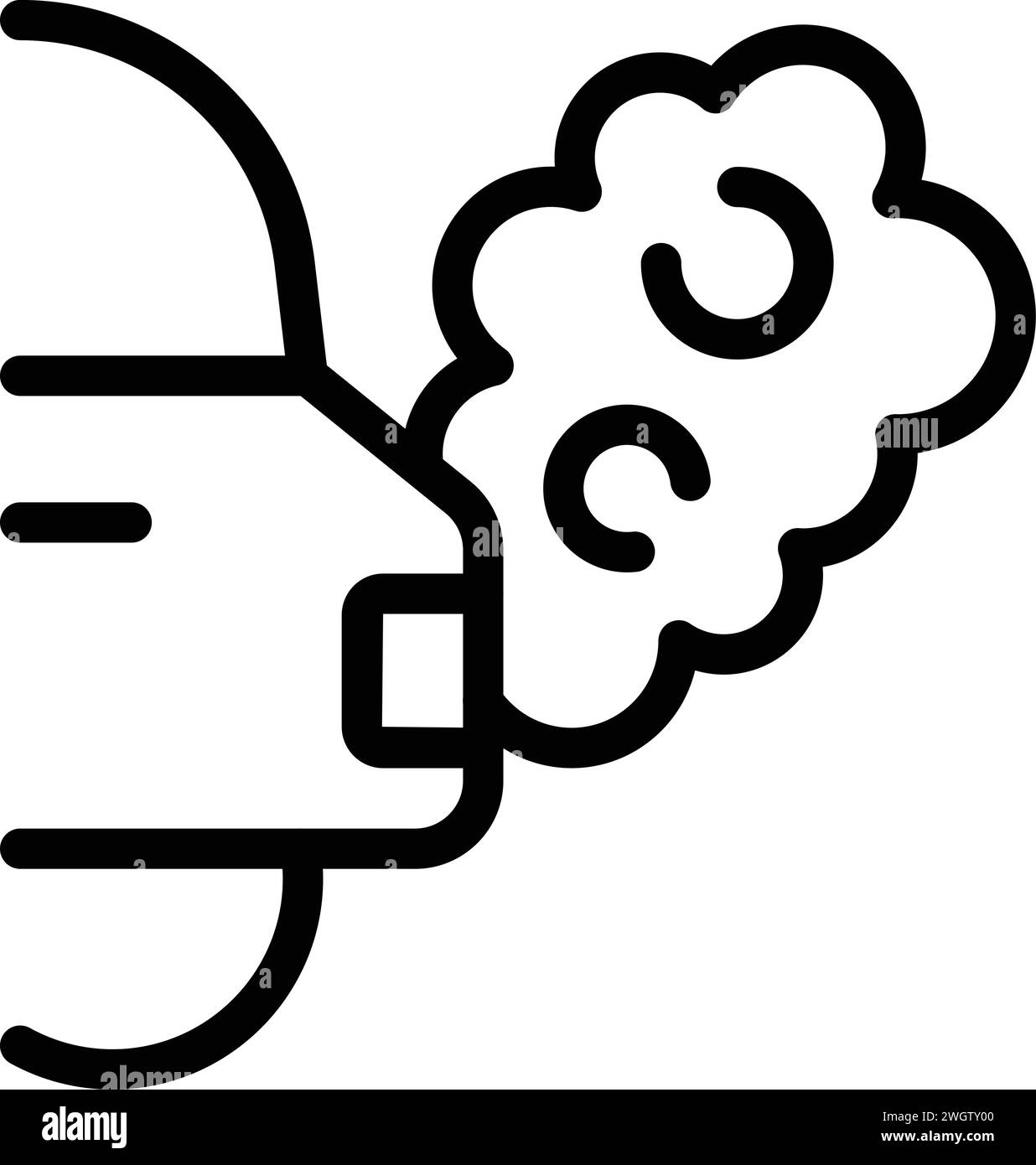 City smoke dust icon outline vector. Car co2 dust. Dark pipe emission ...