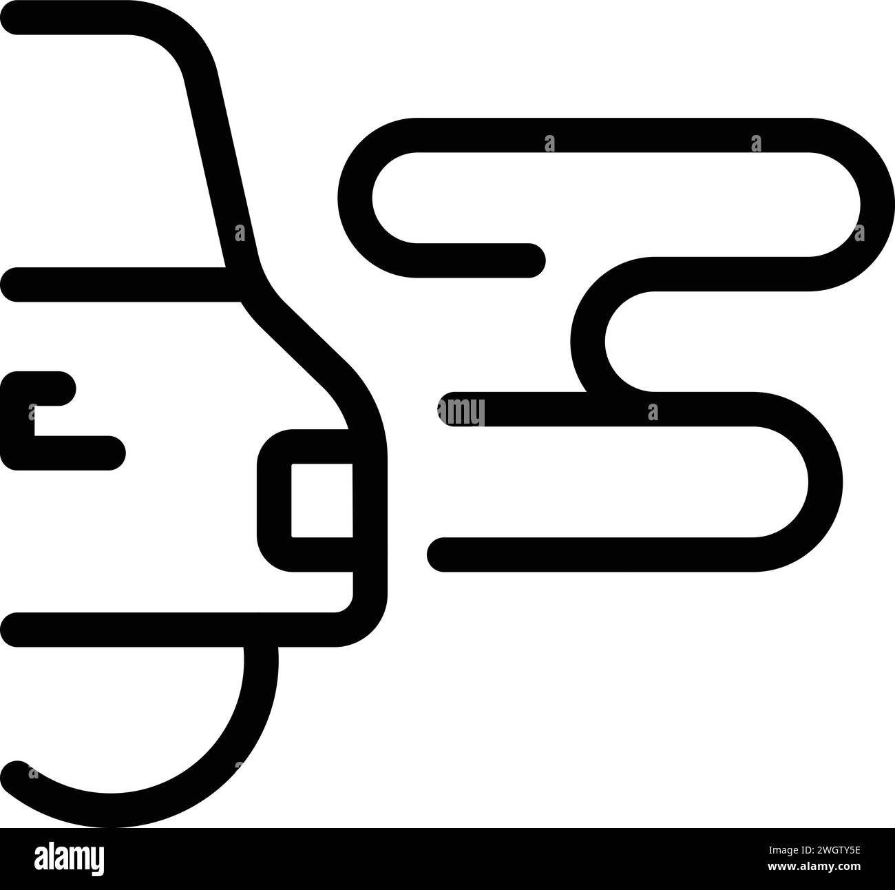 Fumes speed dust icon outline vector. Emission pipe. Gases conduit ...