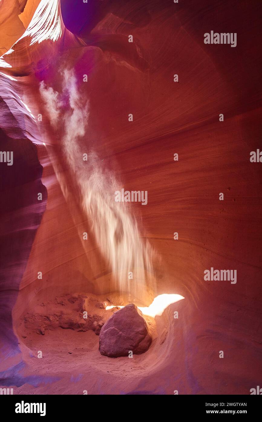 Antelope Canyon Light Beam and Dusty Floor, Arizona Stock Photo - Alamy