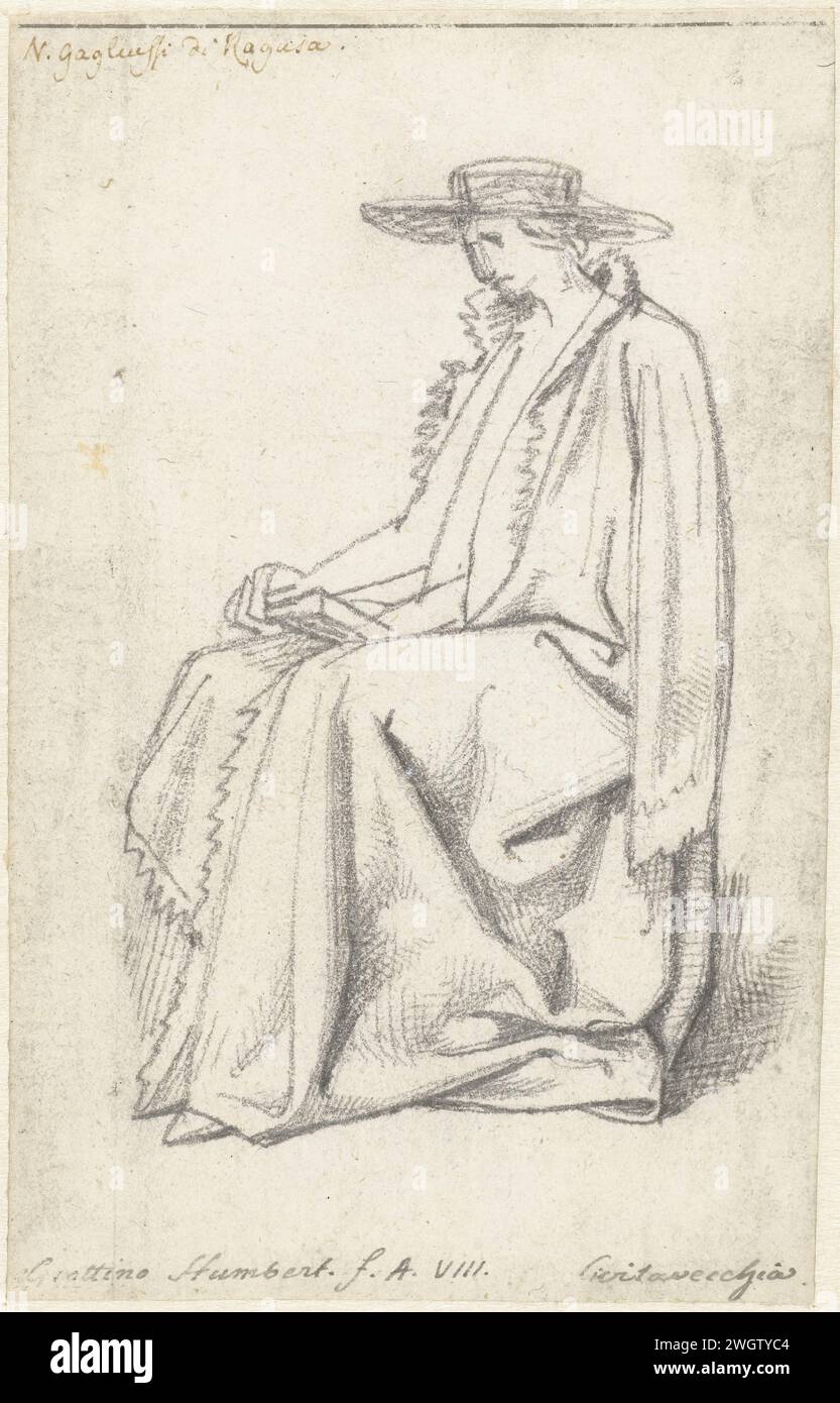 Sitting, reading man, David Pièrre Giottino Humbert de Superville, 1780 ...