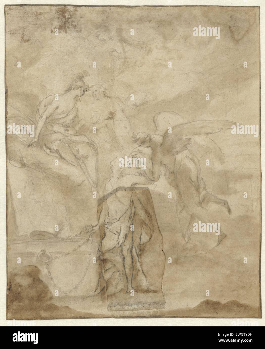 Allegory of painting with Prometheus, Mercury, Minerva and Pictura in ...