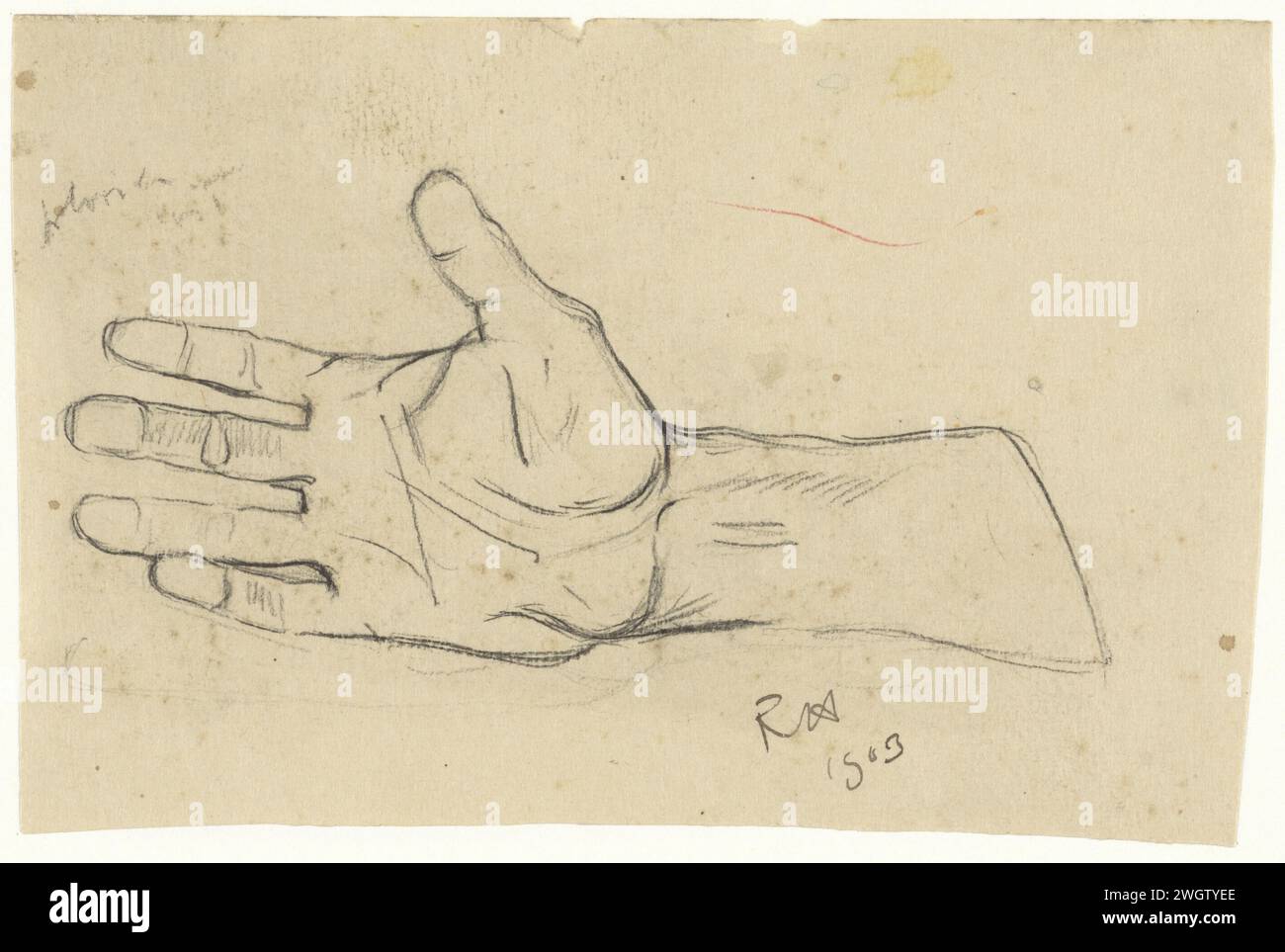 Right hand, Richard Nicolaüs Roland Holst, 1903 drawing paper. chalk ...