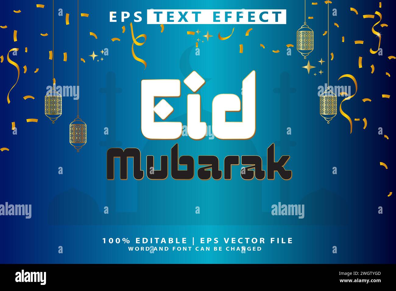 Eid mubarak editable text effect Stock Vector Image & Art - Alamy