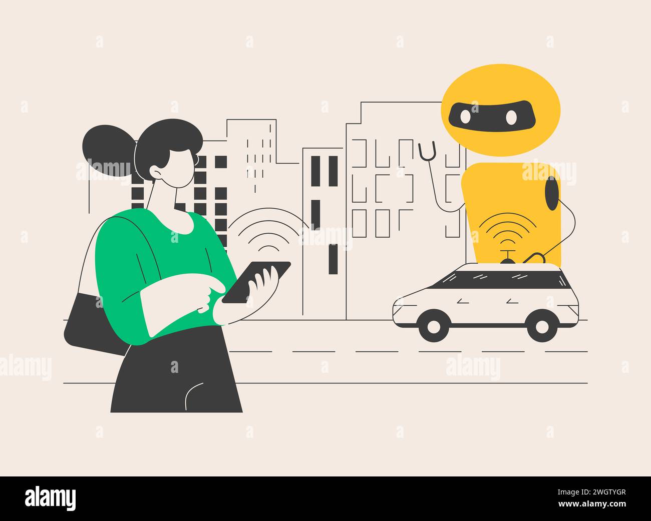 Autonomous car abstract concept vector illustration Stock Vector Image ...