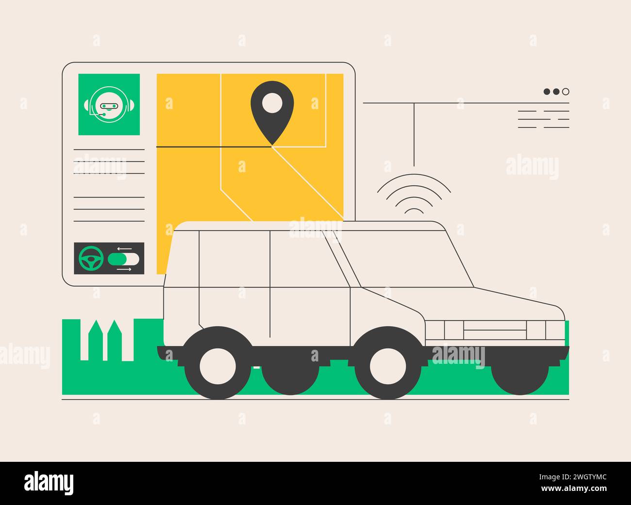 Autonomous driving abstract concept vector illustration Stock Vector ...