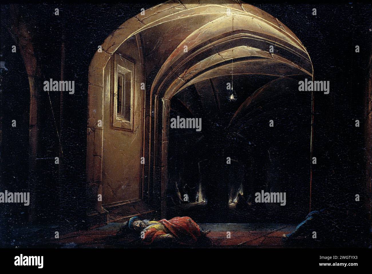 Men Sleeping in a Room with lighted Arches, Hendrik van Steenwijck (I ...