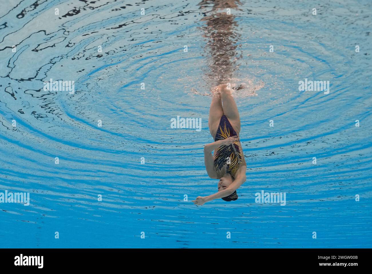 Xu Huiyan of China competes in the women's solo free final of artistic ...