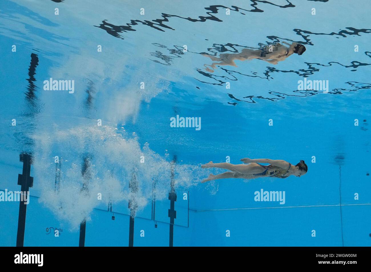 Xu Huiyan of China competes in the women's solo free final of artistic ...