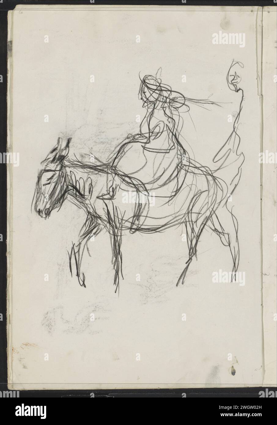 Woman on a donkey, 1875 - 1934 Behind her a donkey boy. Possibly on the ...