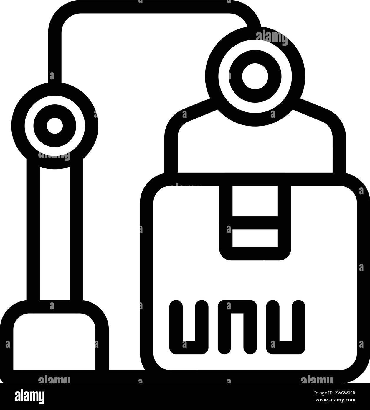 Loading robot hand icon outline vector. Delivery package. Cargo mover ...