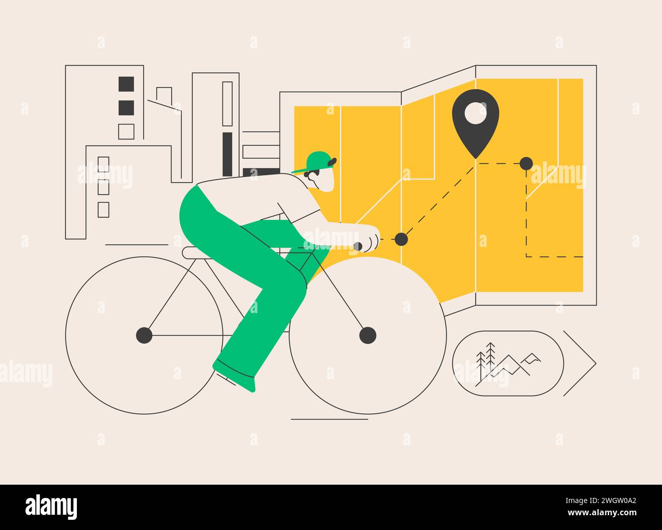 Bike paths network abstract concept vector illustration Stock Vector ... Bike paths network abstract concept vector illustration Stock Vector ...