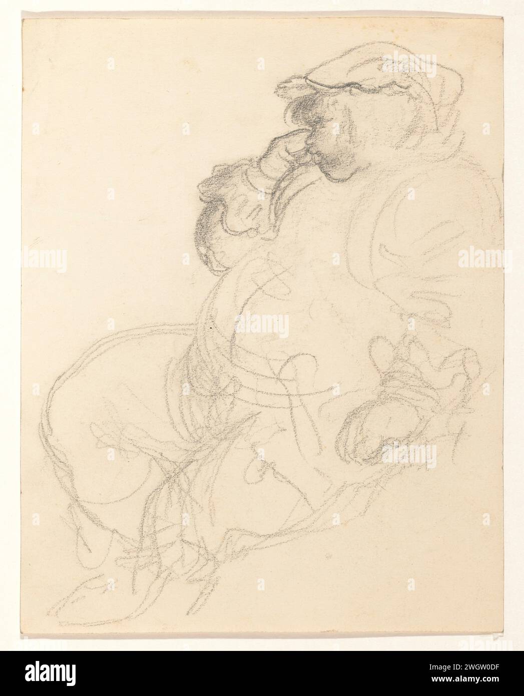 Sleeping giant with his head on his right hand leaning, c. 1936 - c ...