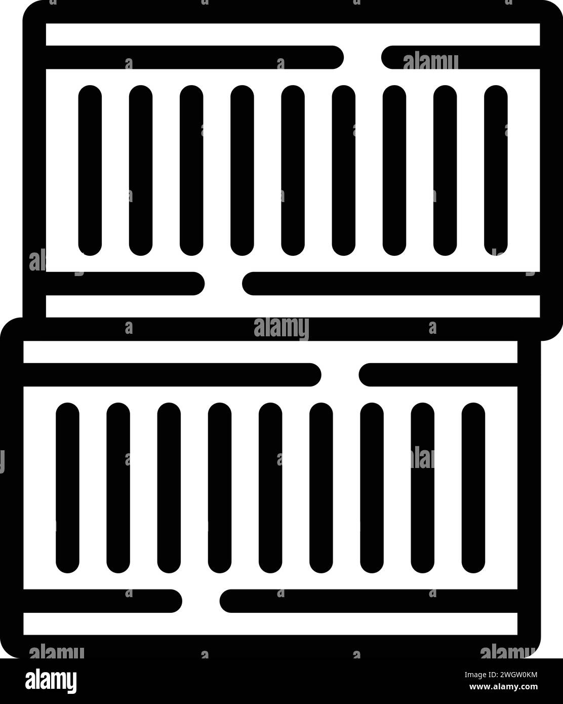 Cargo ship container icon outline vector. Loading goods. Warehouse ... Cargo ship container icon outline vector. Loading goods. Warehouse ...