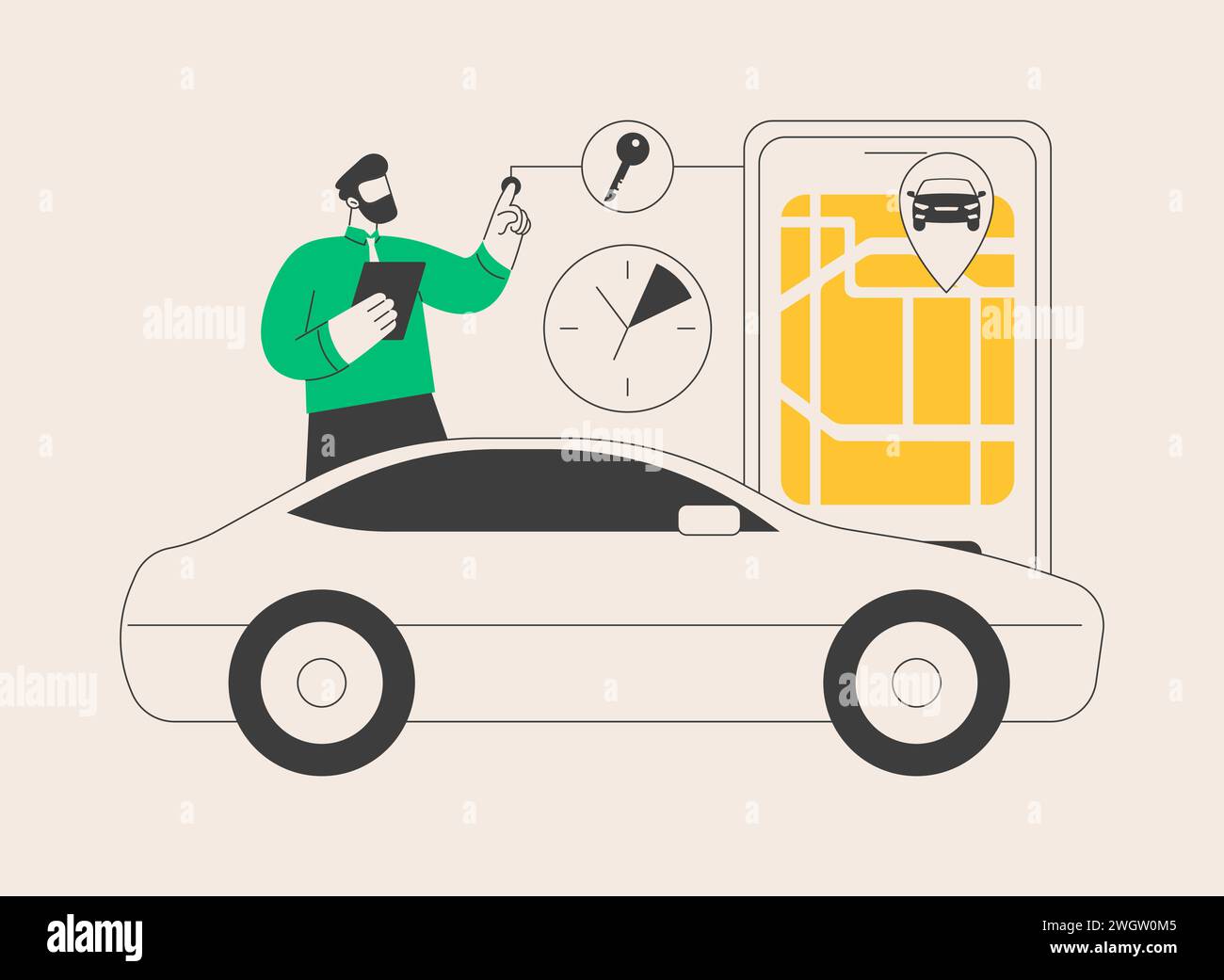 Carsharing Service Abstract Concept Vector Illustration Stock Vector Image And Art Alamy