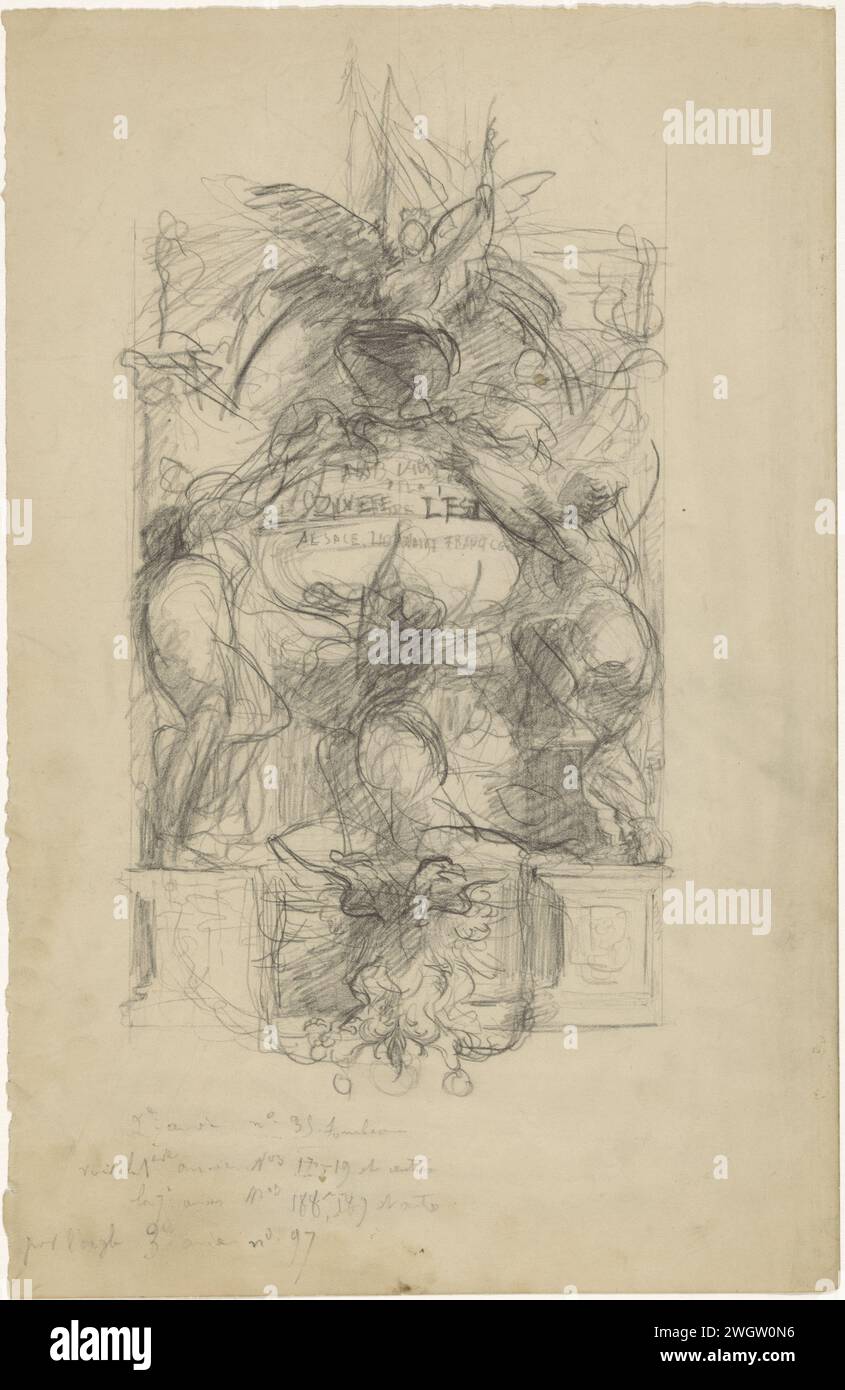 Design drawing Allegorical Group, Emile Boilvin, 1855 - 1899 drawing ...