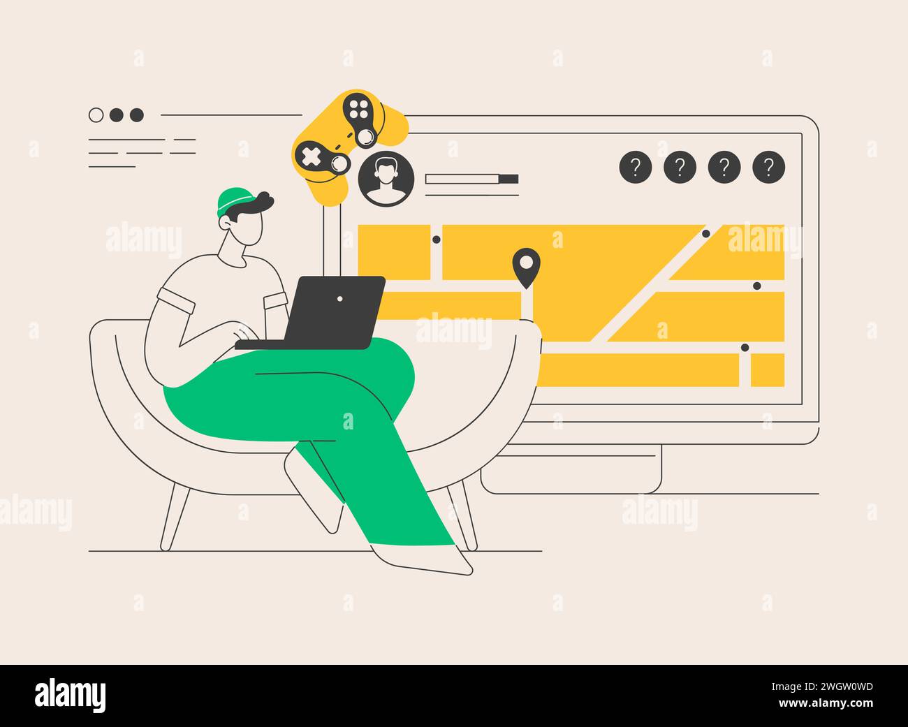 Strategy online games abstract concept vector illustration Stock Vector ...