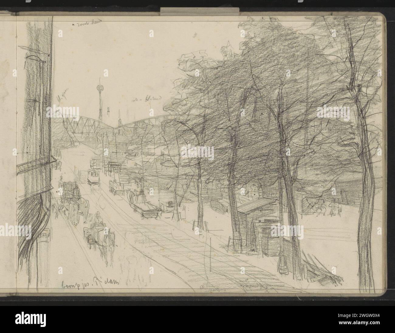 The trees with the Maas bridges in Rotterdam, c. 1908 - c. 1923 View of ...