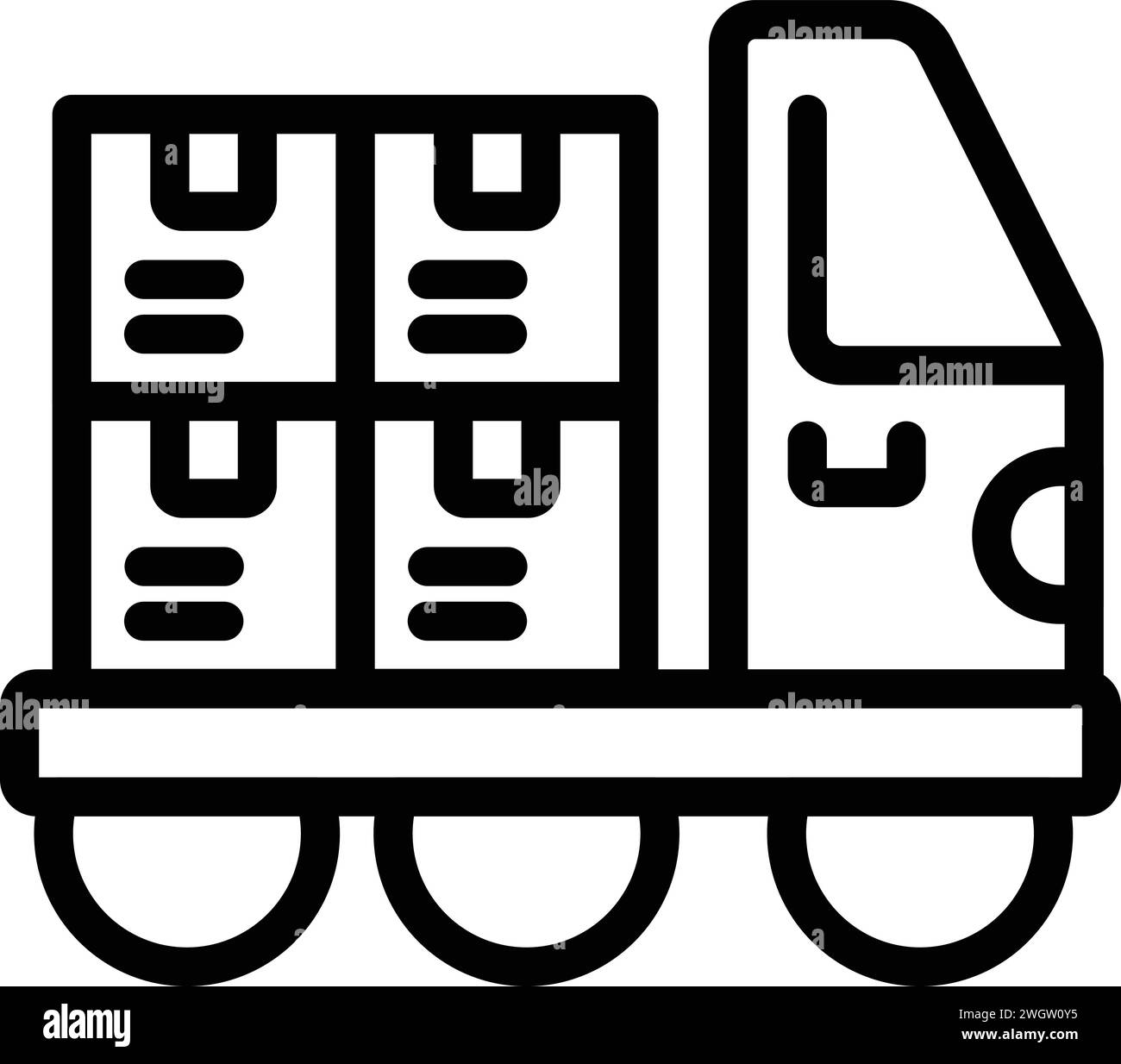 Truck parcel pack icon outline vector. Storage logistic. Mover cargo ...