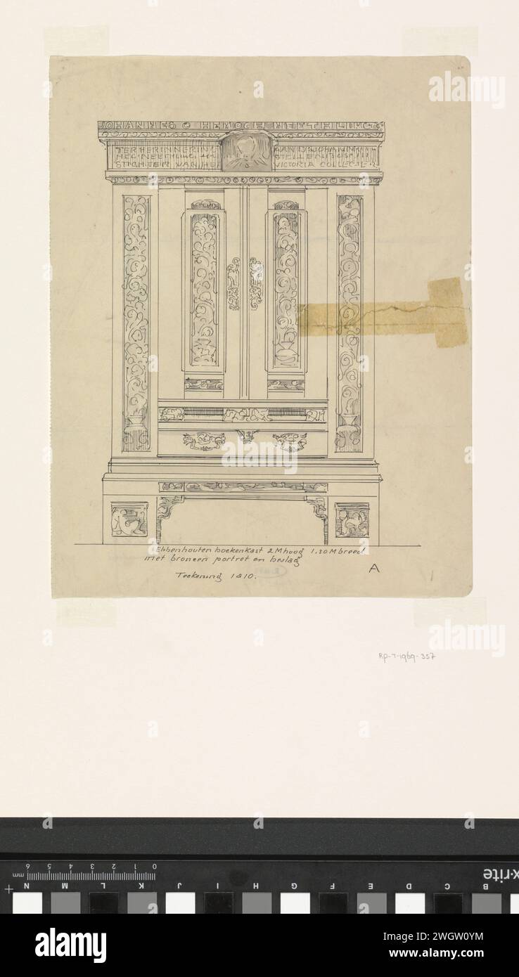 Design for a cupboard in memory of J.H. Neethling, Carel Adolph Lion ...